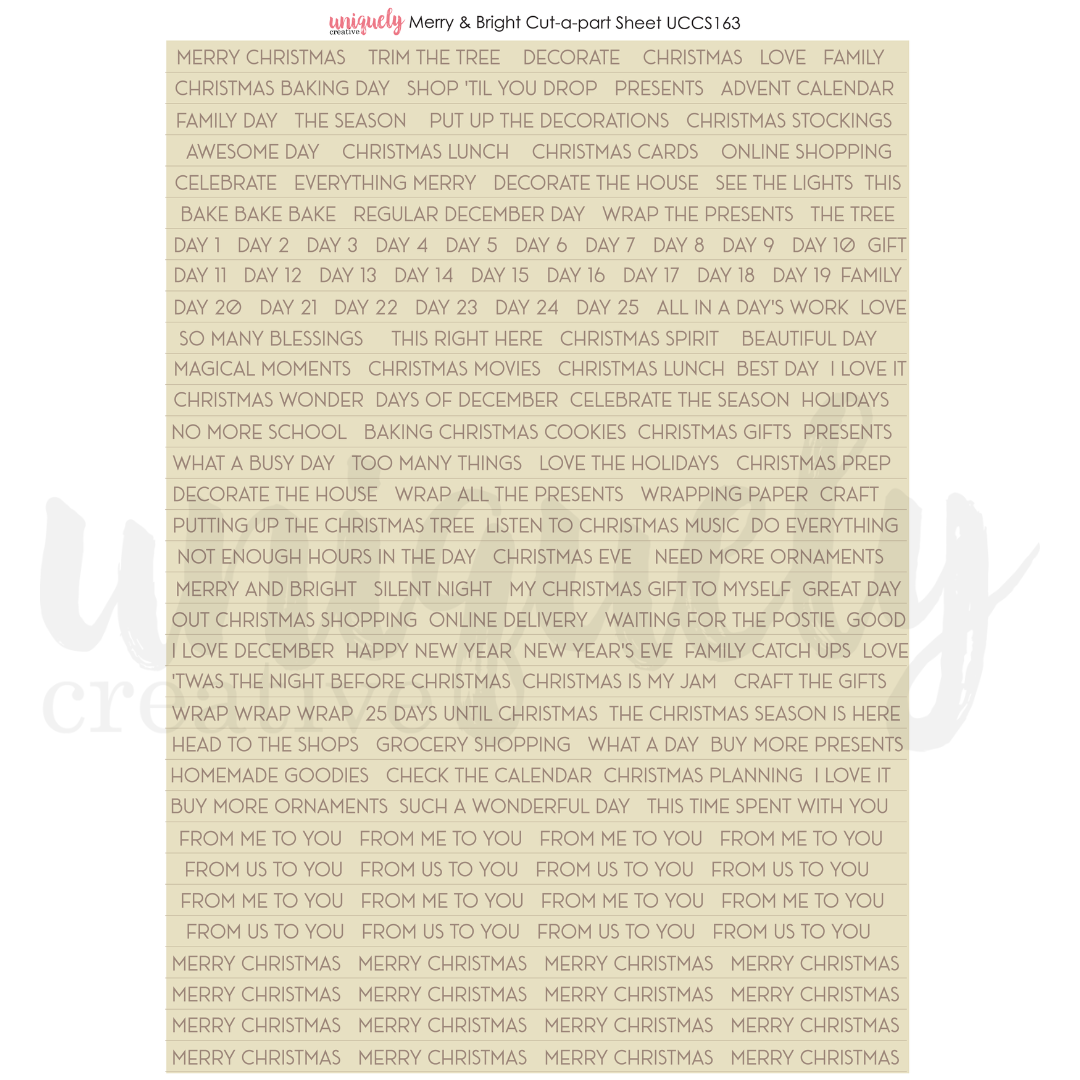 UCCS163 : Cut-a-part : Uniquely Creative (Merry & Bright) – Craftables