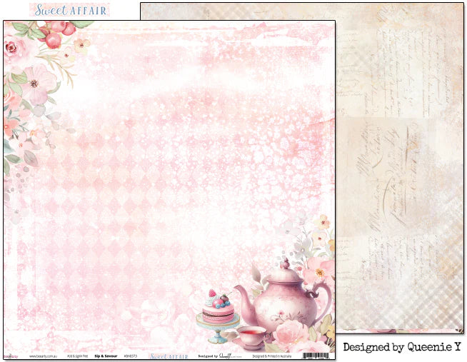 Sweet Affair : Sip & Savour Scrapbooking Paper – Craftables