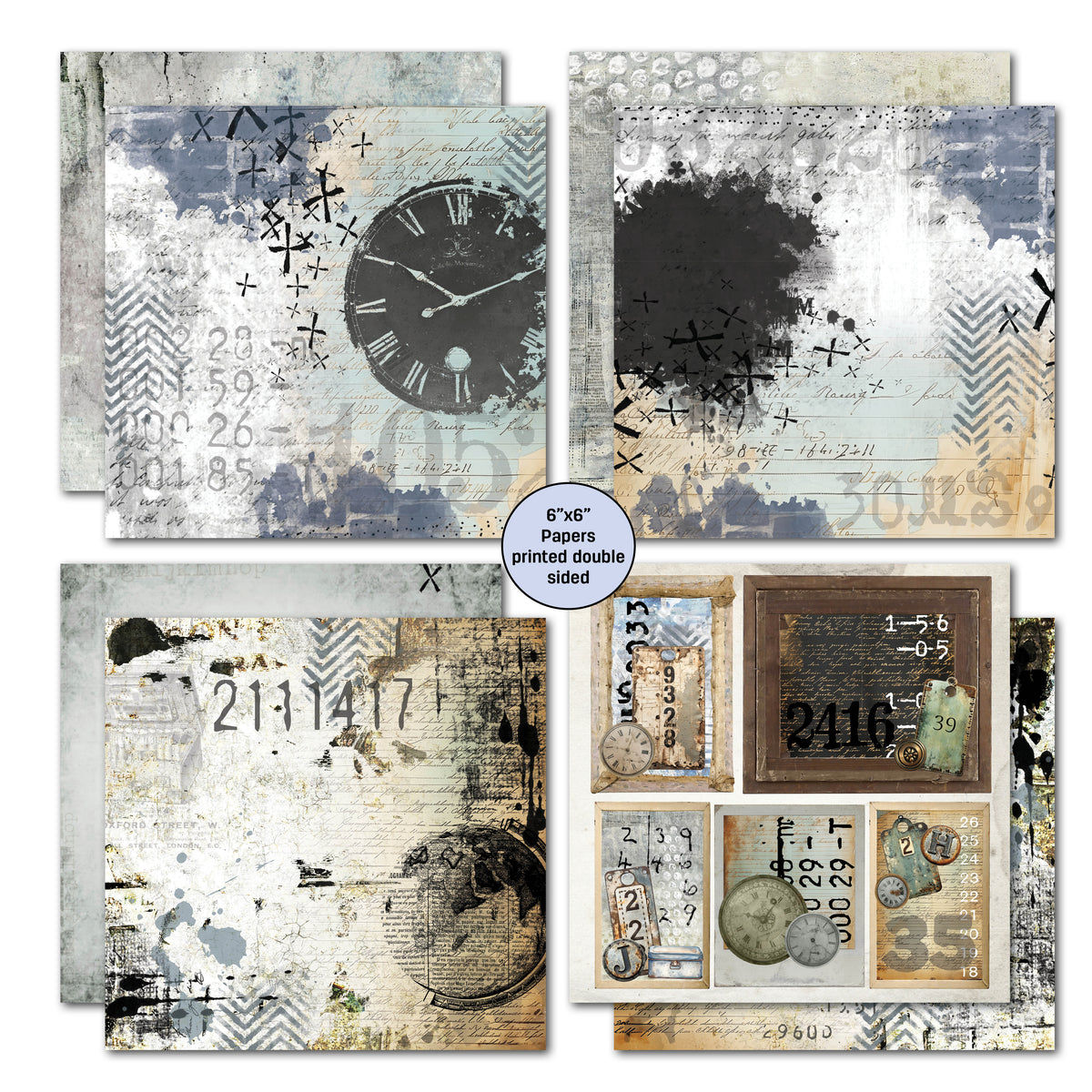 3Quarter Designs - Eclectic Clockwork 6"x6" Collection – Craftables