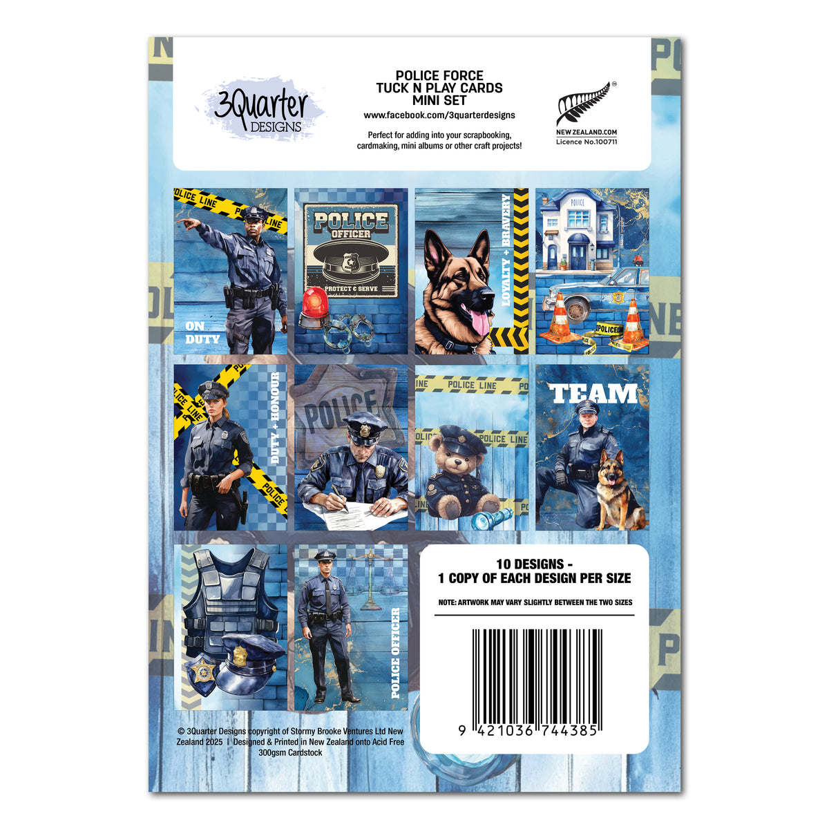 3Quarter Designs - Police Force - Tuck & Play Cards – Craftables