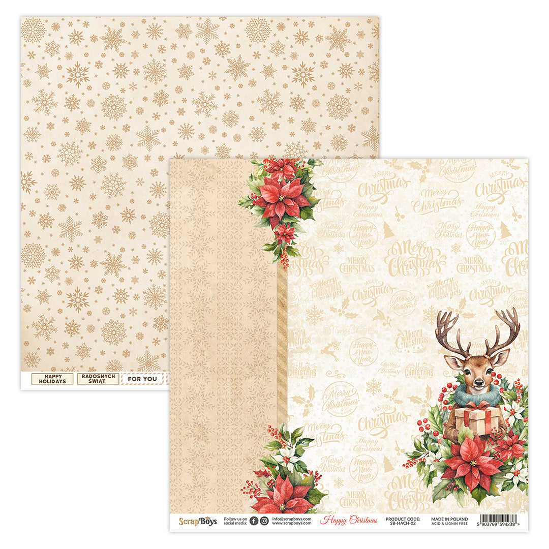 HACH-02 : Happy Christmas - 12x12 Double Sided Paper – Craftables