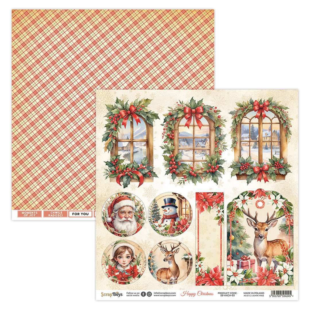 HACH-03 : Happy Christmas - 12x12 Double Sided Paper – Craftables
