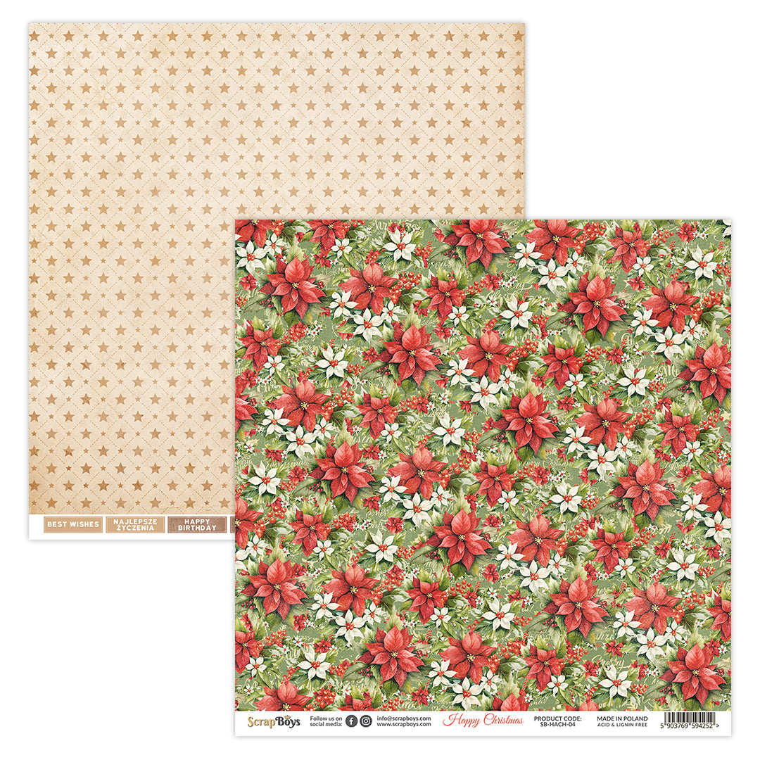 HACH-04 : Happy Christmas - 12x12 Double Sided Paper – Craftables