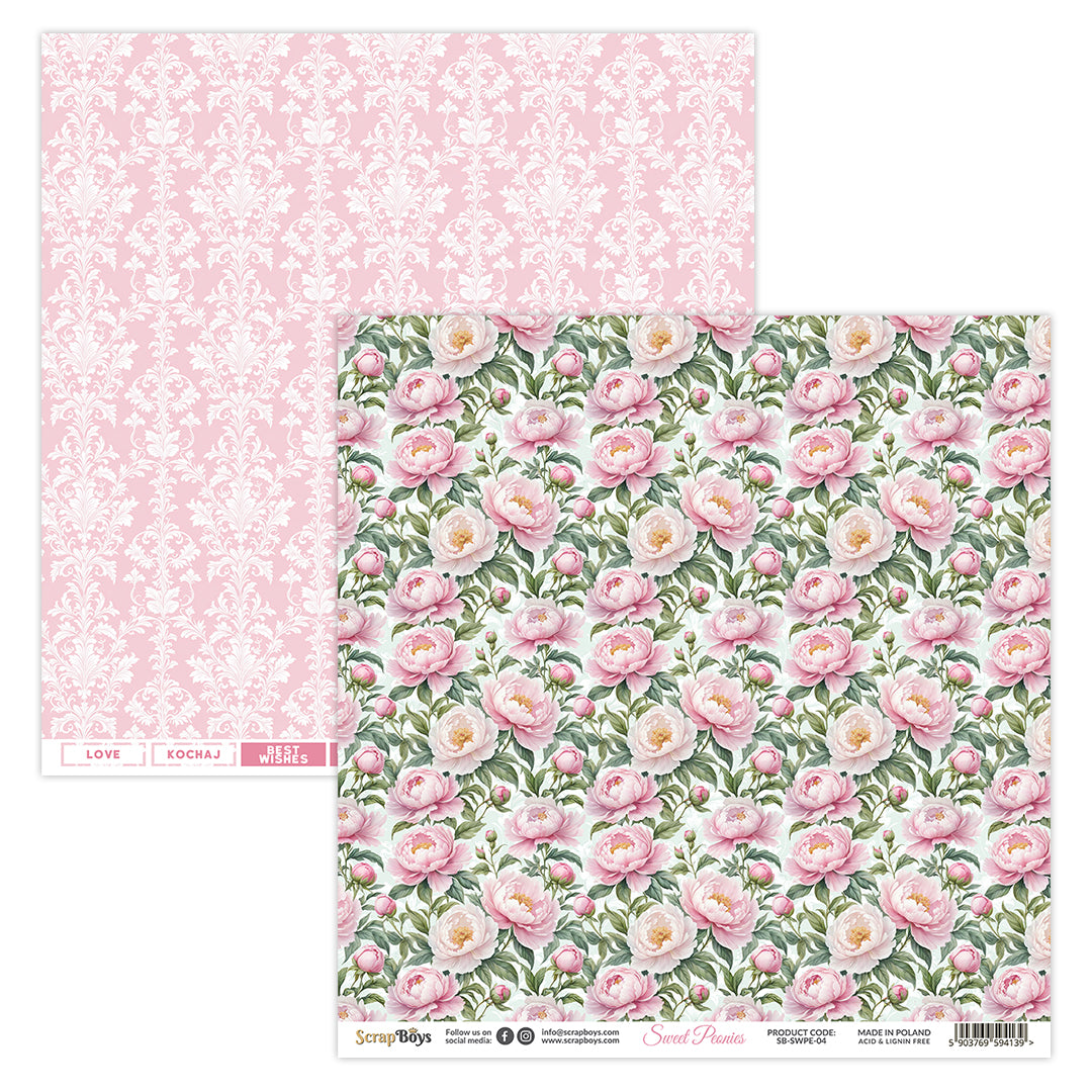 SWPE-04 : Sweet Peonies - 12x12 Double Sided Paper – Craftables