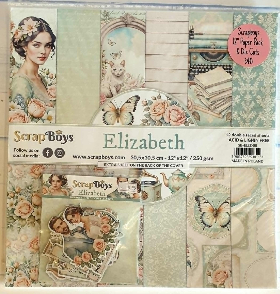 SCRAPBOYS SPECIAL : 12" Elizabeth Pack with Die Cut Pack – Craftables