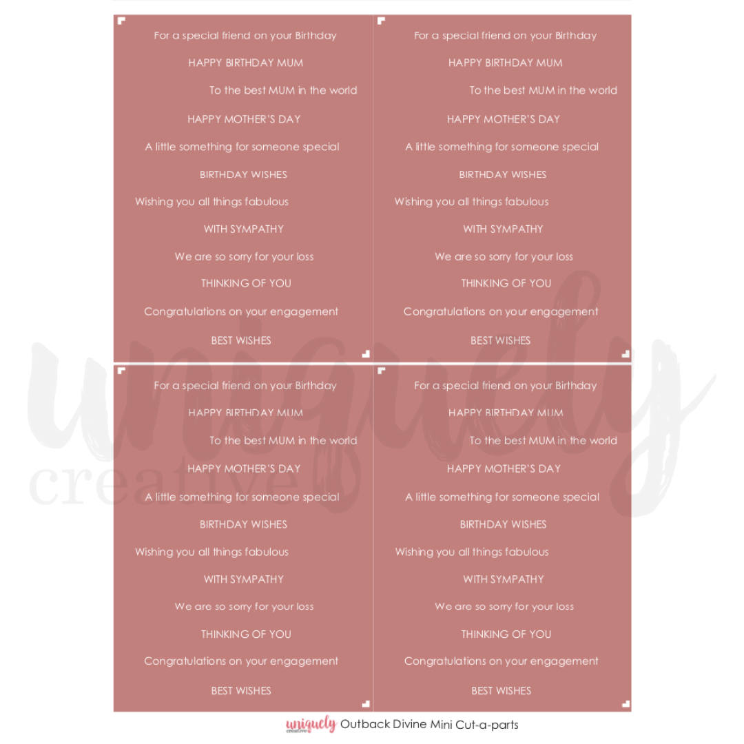 Mini Cut-a-part Sheet - Outback Divine (Uniquely Creative) – Craftables