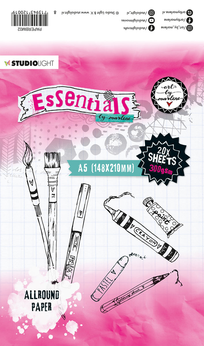 Watercolour A5 Paper Pad : (ABM) PAPERBM02 – Craftables